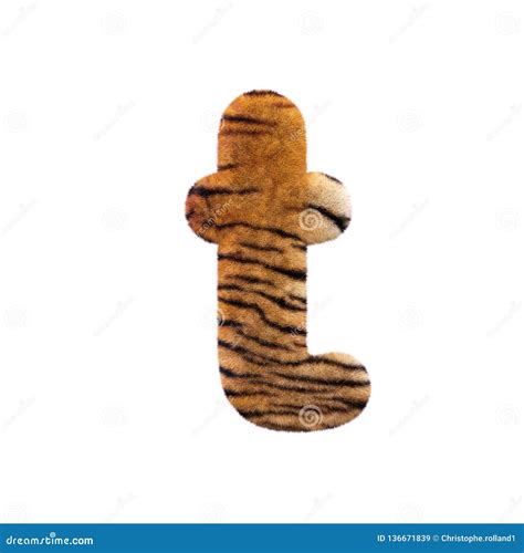 Tiger Letter T Lower Case 3d Feline Fur Font Suitable For Safari