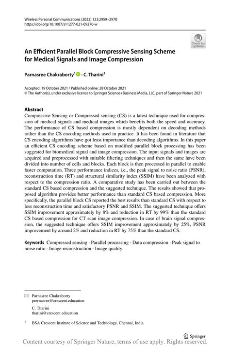 An Efficient Parallel Block Compressive Sensing Scheme For Medical