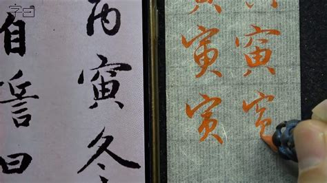 寅3种字形示范毛笔行楷书法入门赵孟頫法帖例字讲解 文化 艺术 好看视频