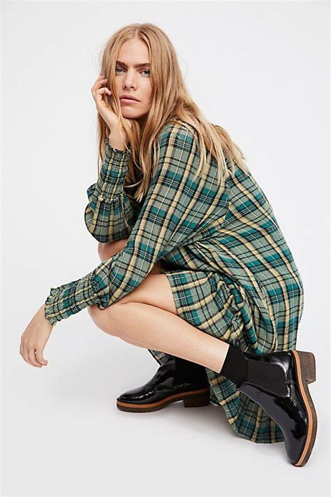 Red Moon Mini Dress Plaid Shirtdress Mini Dress Free People Clothing Boutique