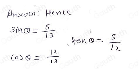 Solved Find The 3 Trig Ratios Hint Solve For The Missing Side First
