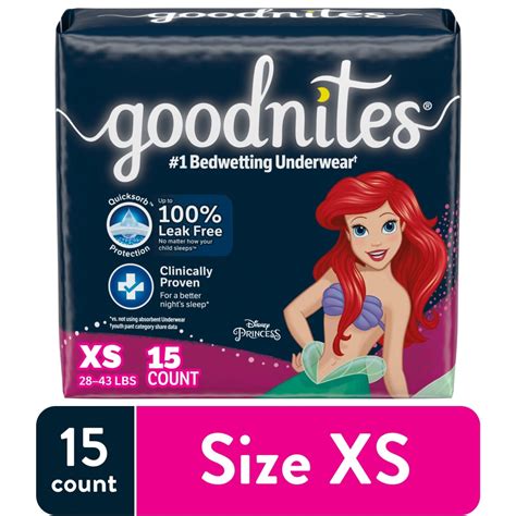 Goodnites Girls Bedwetting Underwear Xs 28 43 Lbs 15 Count Kroger