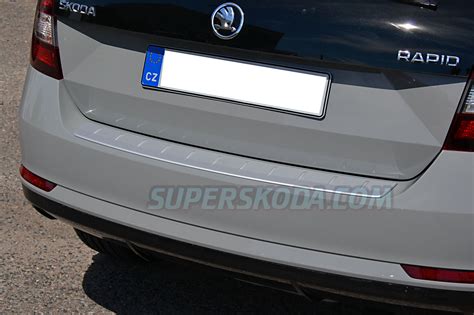 Rapid Spaceback Original Skoda Rear Bumper Protective Panel Alu Superskoda