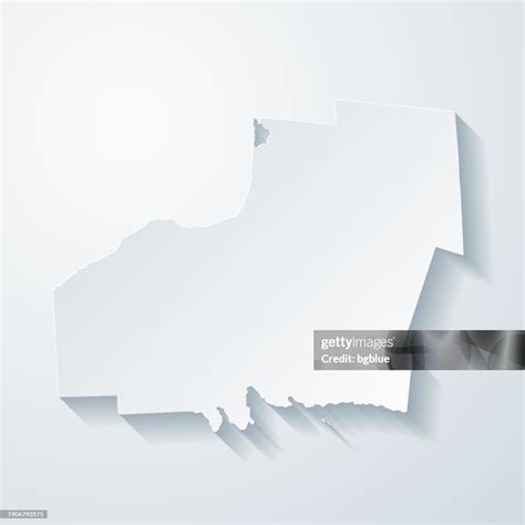 Oswego County New York Map With Paper Cut Effect On Blank Background