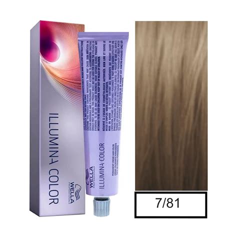 WELLA - Tintura permanente illumina color 7/81 Rubio Medio Perla Ceniza ...