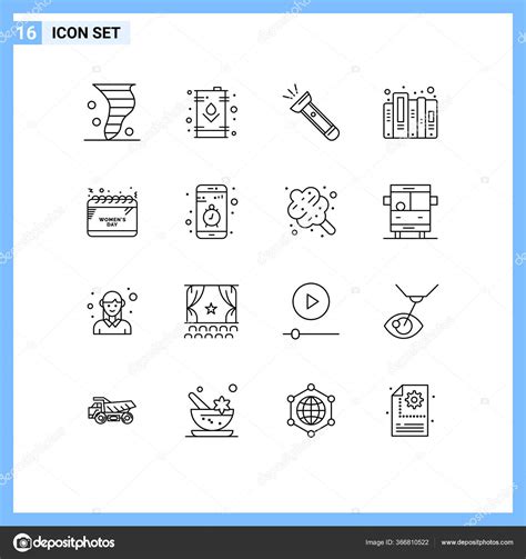 Thematic Vector Outlines Editable Symbols Document History Oil Hiking Flash Stock Vector By