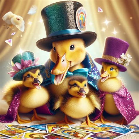 Joyful Duck Magicians Mystical Tarot Card Fun Ai Art Generator
