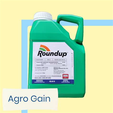 4L Monsanto Round Up Roundup Glyphosate 41 Weed Killer Racun Rumput