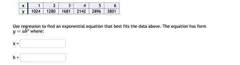 Solved Use Regression To Find An Exponential Equation That