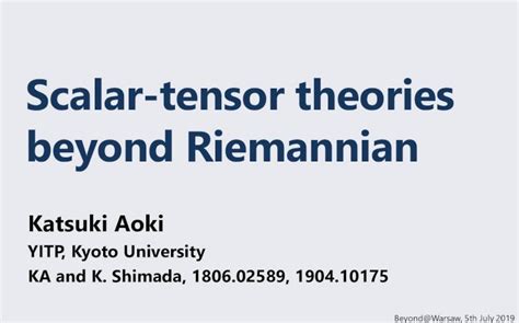 Pdf Scalar Tensor Theories Beyond Riemannian€¦ · W O Non Minimal