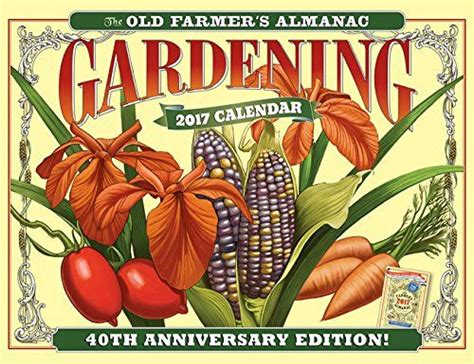 An Old Farmers Almanac Gardening Calendar With Flowers And Corn On The Cob