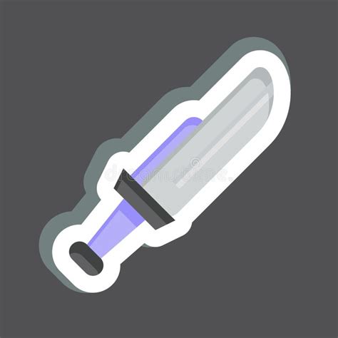 Sticker Dagger Related To Weapons Symbol Simple Design Editable Stock