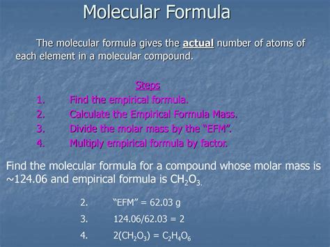 Empirical And Molecular Formulas Ppt Download