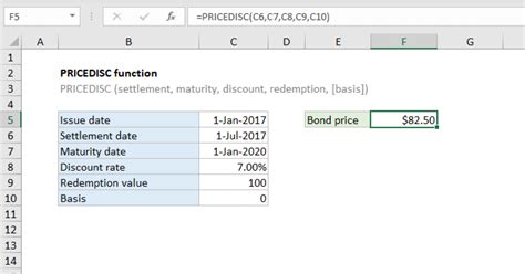 Excel Pricedisc Function Exceljet