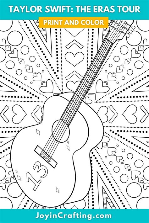 Taylor Swift Guitar The Eras Tour Coloring Pages Taylor Swift Guitar Taylor Swift Taylor