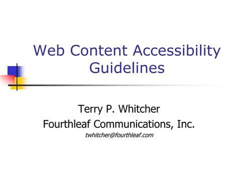 web content accessibility guidelines pptx web design and html