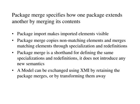 Ppt Uml2 Package Merge Powerpoint Presentation Free Download Id