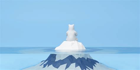 얼음 위의 3d 북극곰 녹는 빙산과 지구 온난화 기후 변화 3d 렌더링 그림입니다 녹기에 대한 스톡 사진 및 기타 이미지