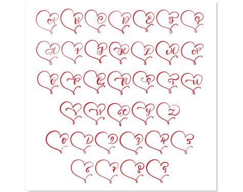 Monogram Heart Font TTF SVG PNG Valentine Day Font Hearts Monogram