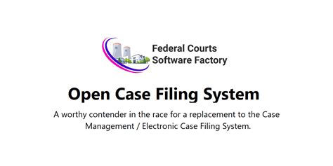 GitHub Federal Courts Software Factory Open Case Filing System A Worthy Contender In The Race