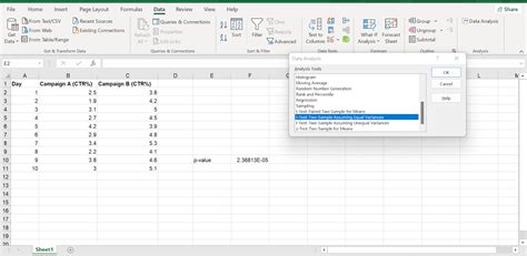 how to find p value in excel 3 easy methods datacamp