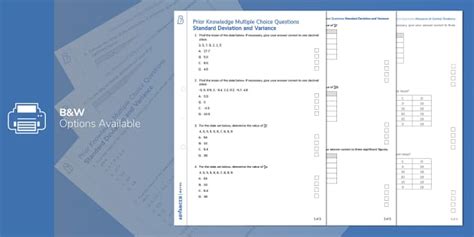 Variance And Standard Deviation Prior Knowledge Questions