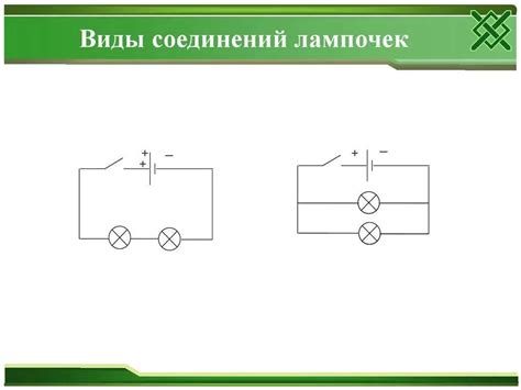 Схема последовательного соединения лампочек