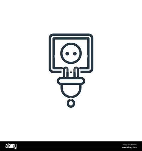 Wall Socket Outline Vector Icon Thin Line Black Wall Socket Icon Flat Vector Simple Element