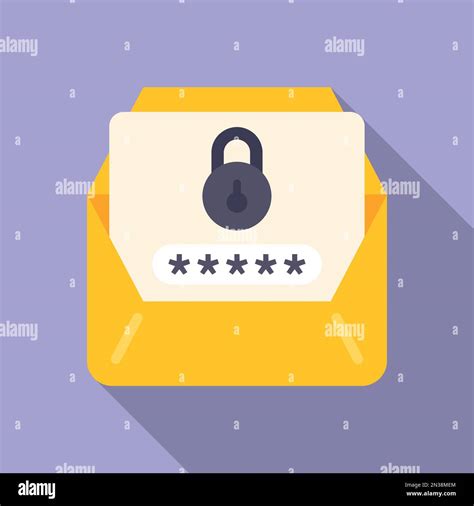 Mail Lock Icon Flat Vector Screen Reset Policy System Stock Vector Image And Art Alamy