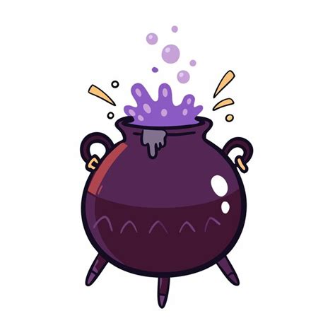 Premium Vector Witch Cauldron Halloween Pot