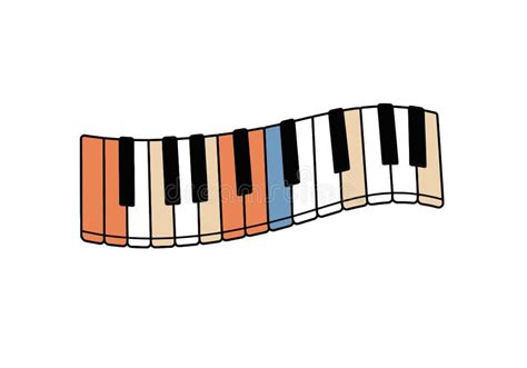 Wavy Piano Keys Clipart Stock Illustration Illustration Of Beige
