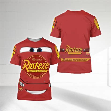 Lightning Mcqueen Unisex Costume T Shirt Cars Lightning Mcqueen 3d