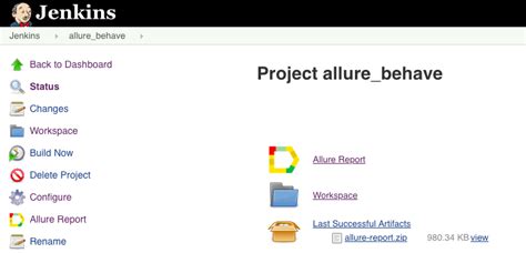 Jenkins Allure Report Behave Devops Qa