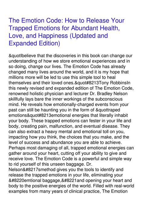 PPT Read Online The Emotion Code How To Release Your Trapped