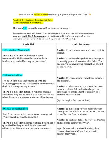Audit And Assurance Aa Acca Teaching Resources