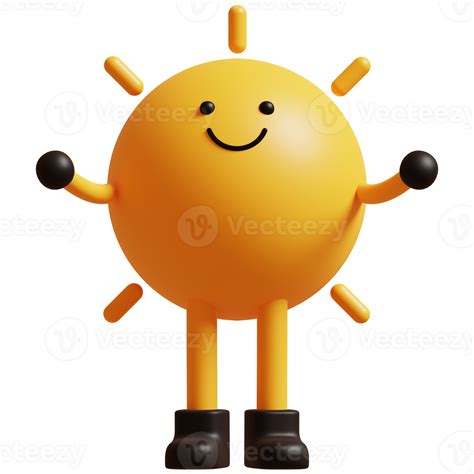 3d Sun Character Happy Sun 3d Render Illustration 23575593 Png