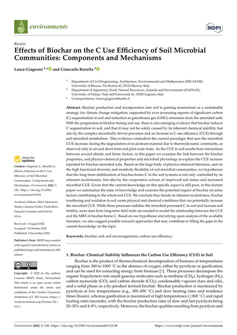 (PDF) Effects of Biochar on the C Use Efficiency of Soil Microbial ...