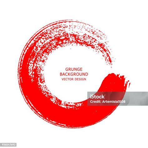 빨간 잉크는 흰색 바탕에 브러시 스트로크 라운드 그런 지 원 얼룩의 벡터 일러스트 레이 션 붓놀림에 대한 스톡 벡터 아트 및 기타 이미지 Istock