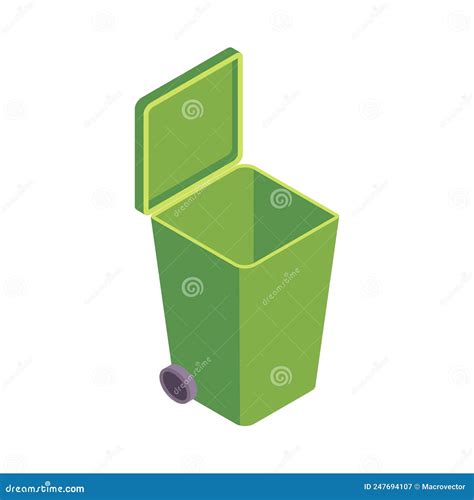 Green Container Isometric Composition Stock Illustration Illustration Of Isometric Junk