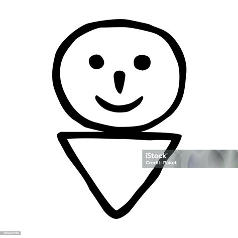 얇은 검은 색 선으로 그려진 손으로 그린 남자 또는 성별없는 사람 아이콘 이나 로고를 낙서합니다 검은색에 대한 스톡 벡터 아트 및 기타 이미지 Istock