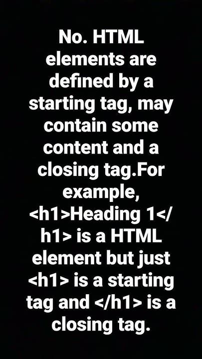 Are The Html Tags And Elements Are The Same Things Interviewquestions Htmlinterview