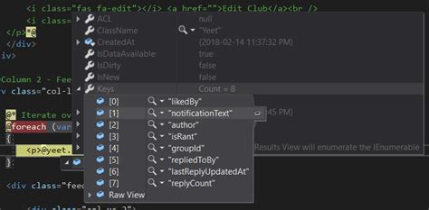 C How Can I Render Custom Field Values From A Parseobject In Cshtml