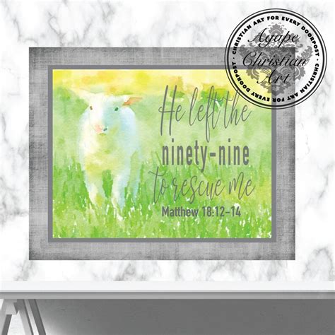 Matthew 18 12 24 He Left The Ninety Nine To Rescue Me Etsy Singapore