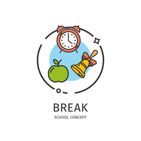 School Thin Line Icon Break Concept Vector 17082977 Vector Art At Vecteezy