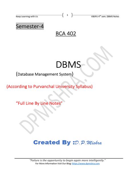 Dbms Bca 4th Sem Mohd Kaif Pdf Databases Relational Model