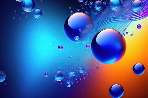 Premium Ai Image Abstract Blue Background With Bubbles Dynamic