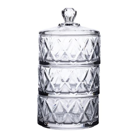 ᐉ Цукерниця триярусна скляна з кришкою Hp Yh 19 Ø 10 см A 033622 • Краща ціна в Києві Україні