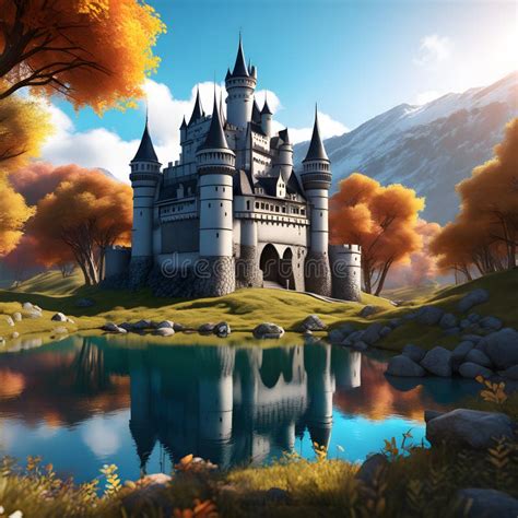 Great Castle Ai Generatet Stock Illustration Illustration Of Embrasures 297289138