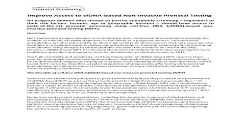 Improve Access To Cfdna Based Non Invasive Prenatal Testingcapsprenatal