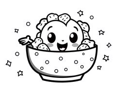 Exciting Cereal Bowl Coloring Coloring Page